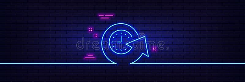 Update Time Line Icon. Refresh Watch Sign. Neon Light Glow Effect ...