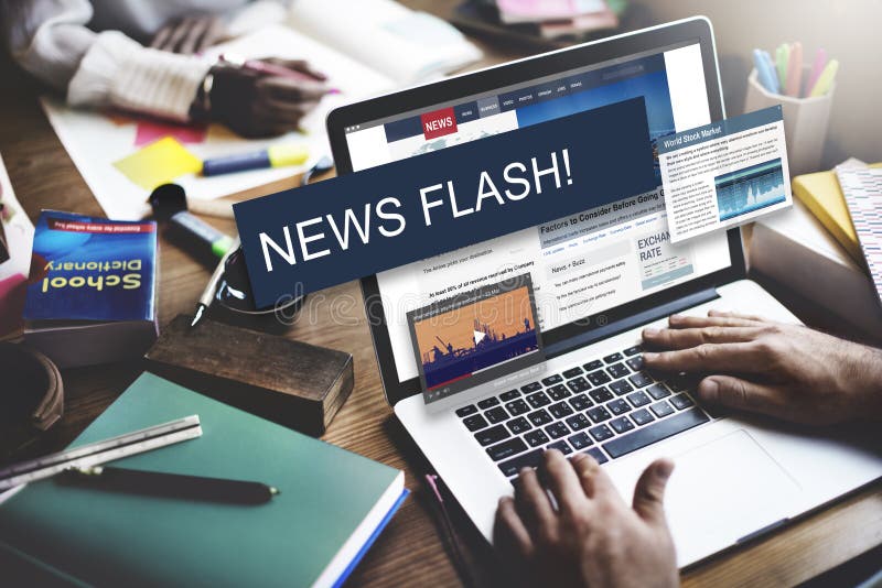Update Trends Report News Flash Concept Stock Photo - Image of desk ...