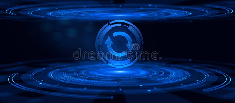 Update Upgrade System Application Version Sing on Virtual Screen. Stock ...