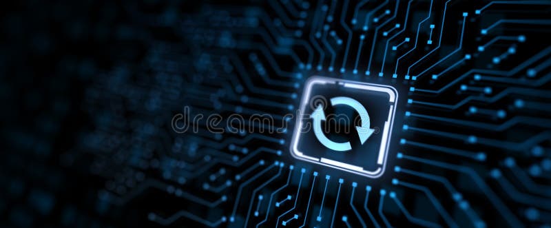 Update Upgrade System Application Version Sing on Virtual Screen Stock ...