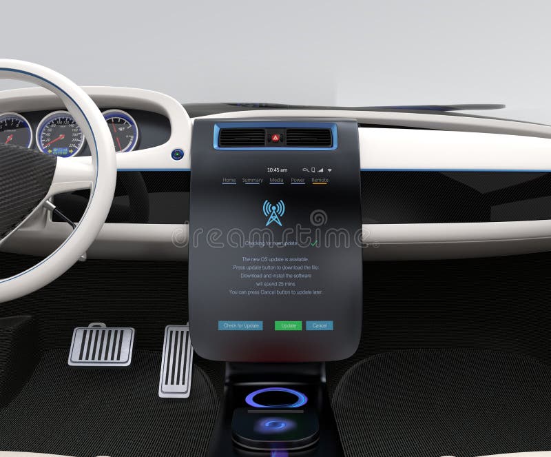 Update Vehicle Software Just Touch Cars Center Console Stock Photo ...