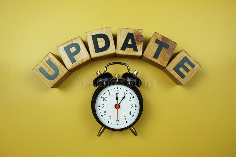 Update Word Alarm Clock Top View Yellow Background Stock Photos - Free ...
