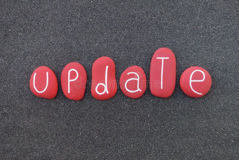 Update Word Composed with Red Colored Stones Stock Image - Image of ...