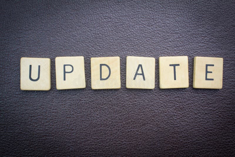 Update Word Concept for Website on Dark Leather Background Stock Image ...