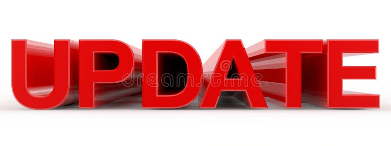 UPDATE Word on White Background Illustration 3D Rendering Stock ...
