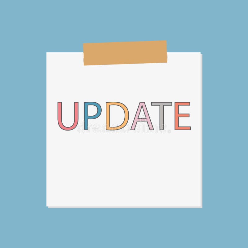 Update Word Written in Notebook Paper Stock Vector - Illustration of ...