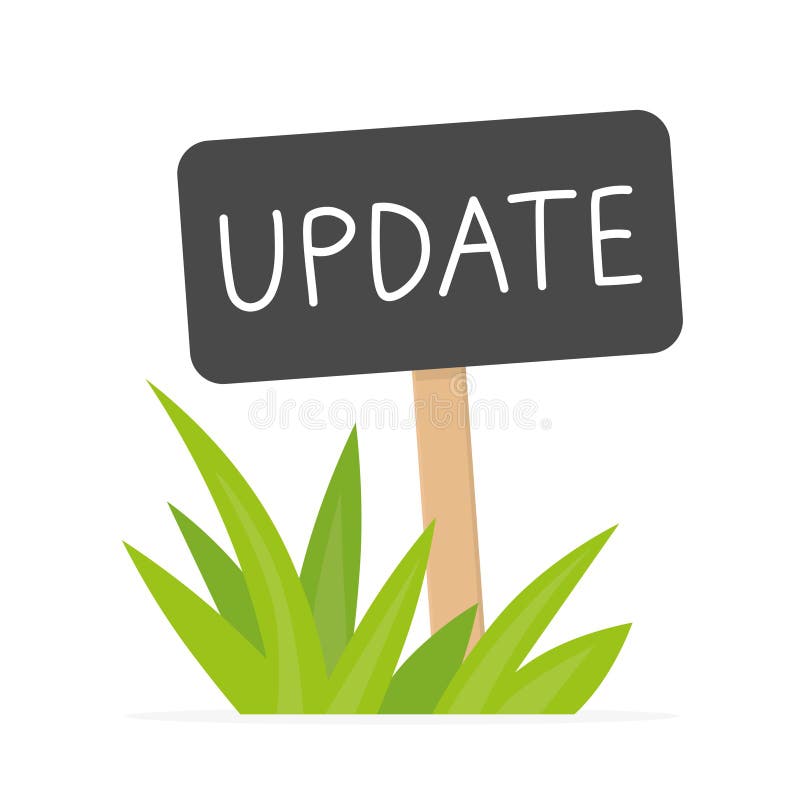 Update Word Written on Sign Board Stock Vector - Illustration of nature ...