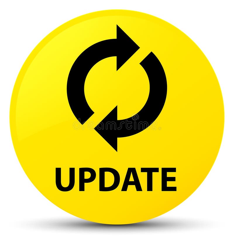 Update yellow round button stock illustration. Illustration of arrow ...