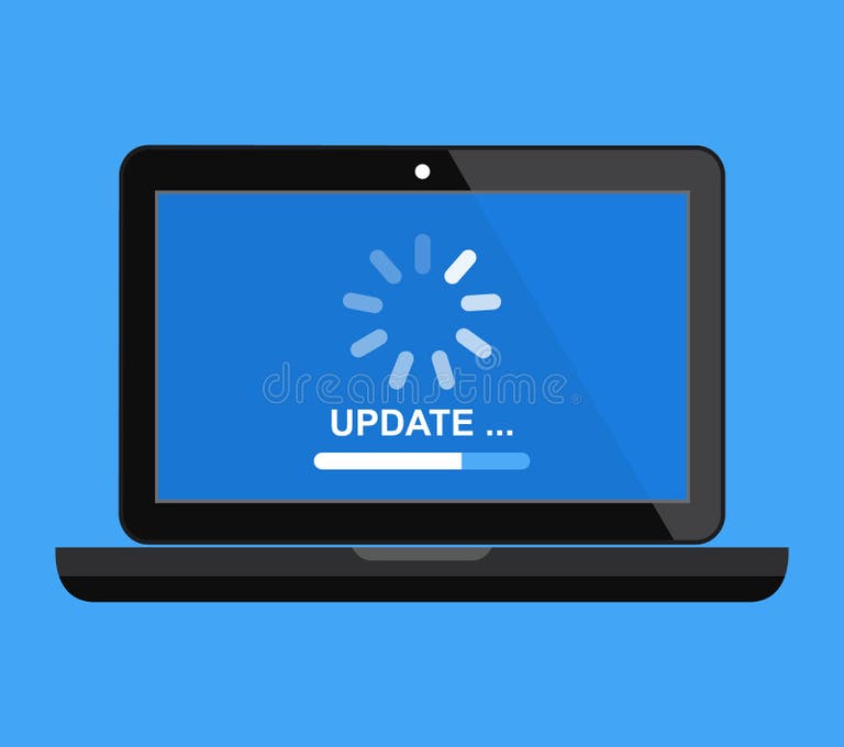 Update Your Computer`s Software. the Boot Process in the Laptop Screen ...