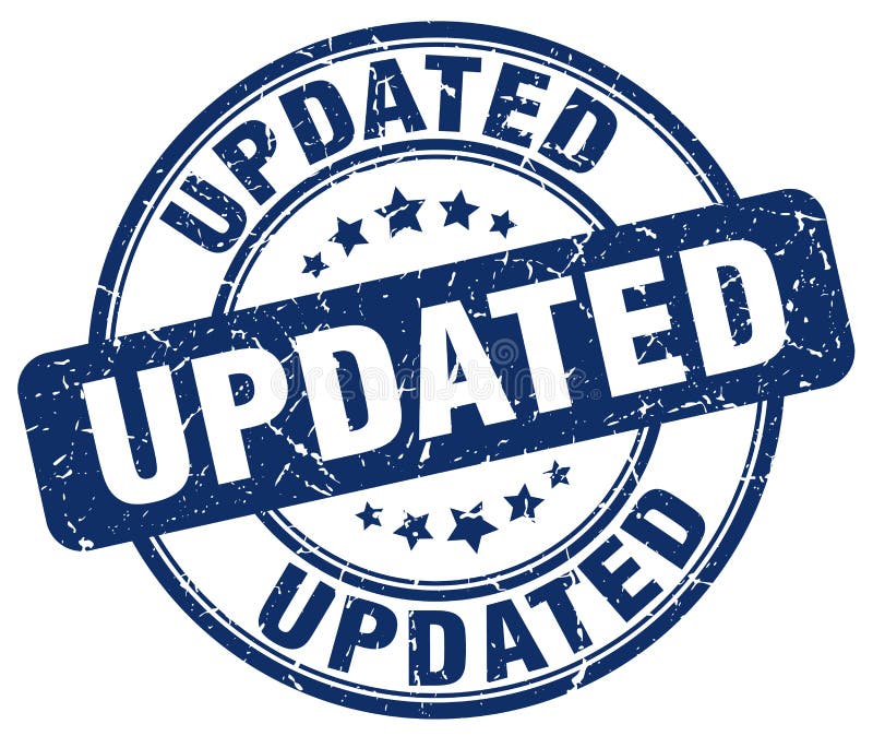 Updated blue stamp stock vector. Illustration of updated - 119746196