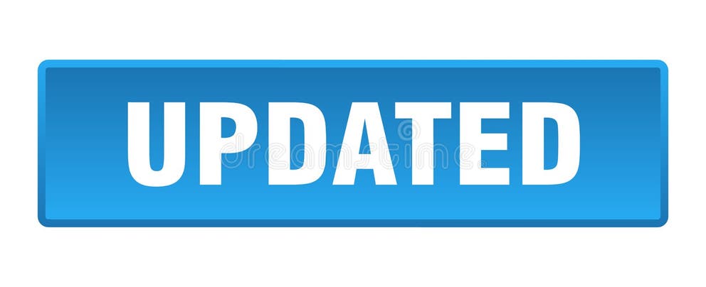 Updated Button. Updated Square Isolated Push Button Stock Vector ...