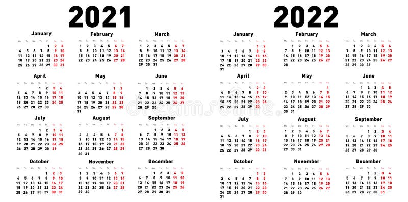 Updated 2021 calendar stock vector. Illustration of business - 200883455