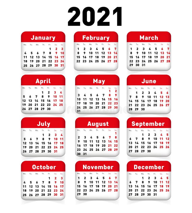 Updated 2021 calendar stock vector. Illustration of background - 200883514
