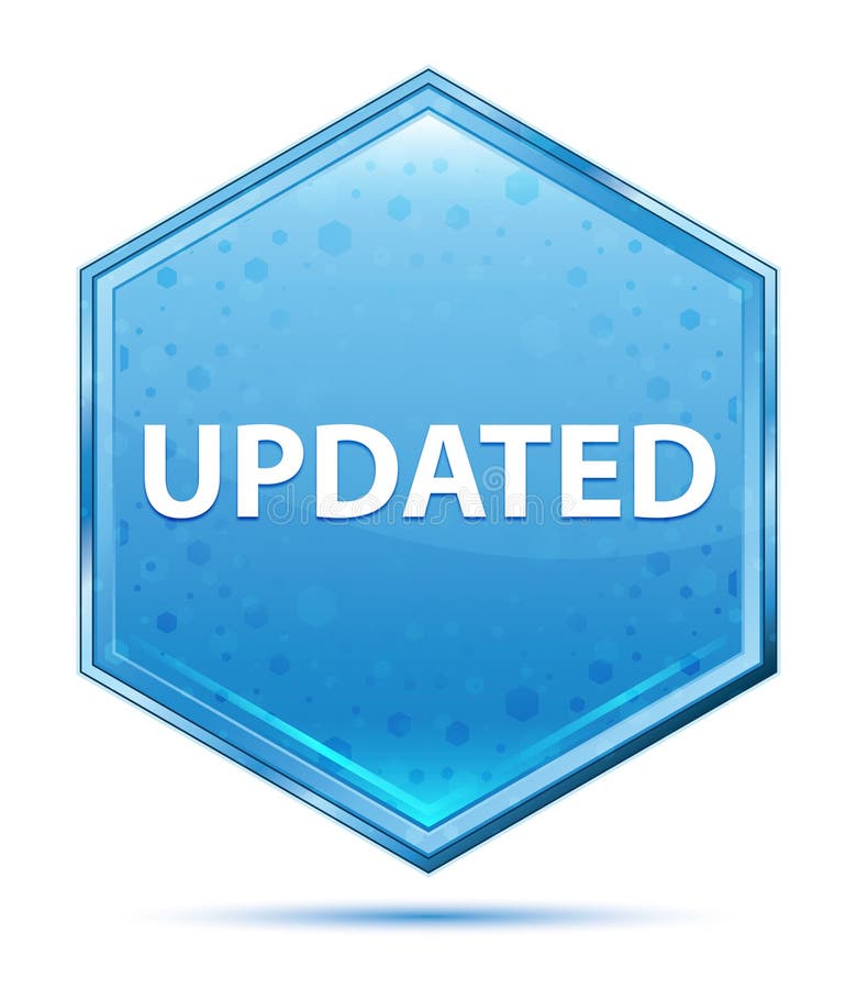 Updated Crystal Blue Hexagon Button Stock Illustration - Illustration ...