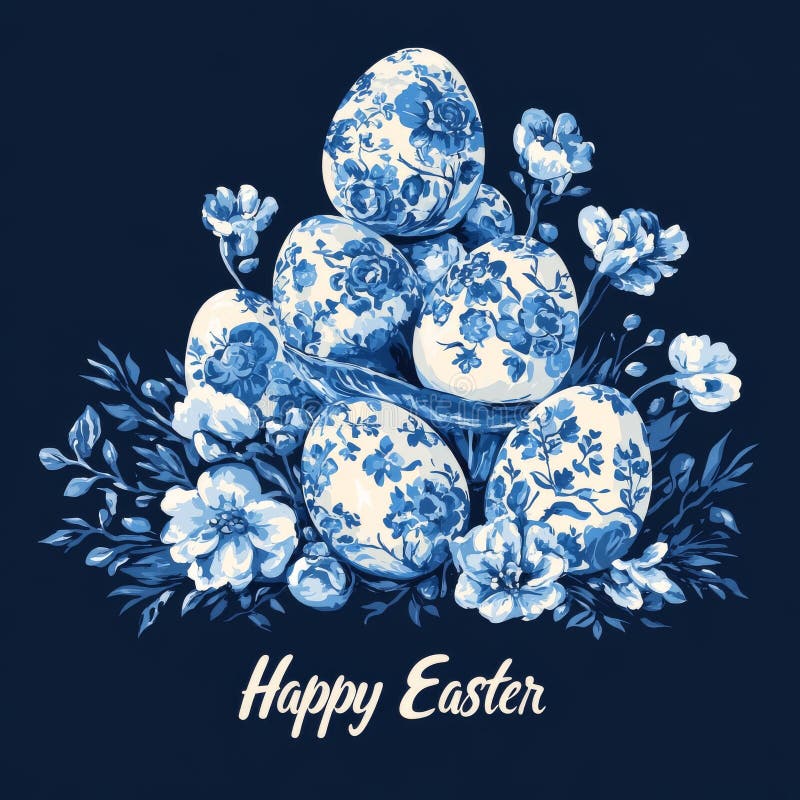 An Updated Easter Folk Banner with Eggs Decorated in Traditional Floral ...