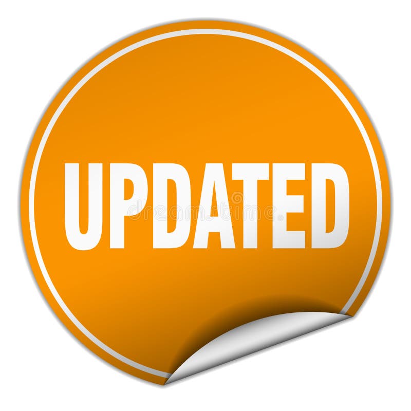 Updated sticker. stock vector. Illustration of white - 153854196