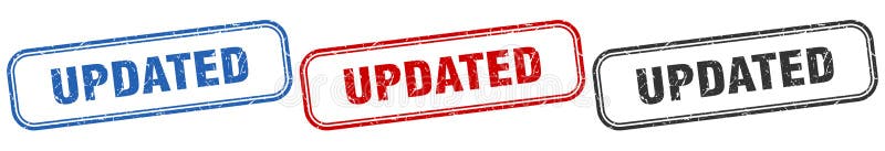 Updated red square sticker stock vector. Illustration of banner - 88190045