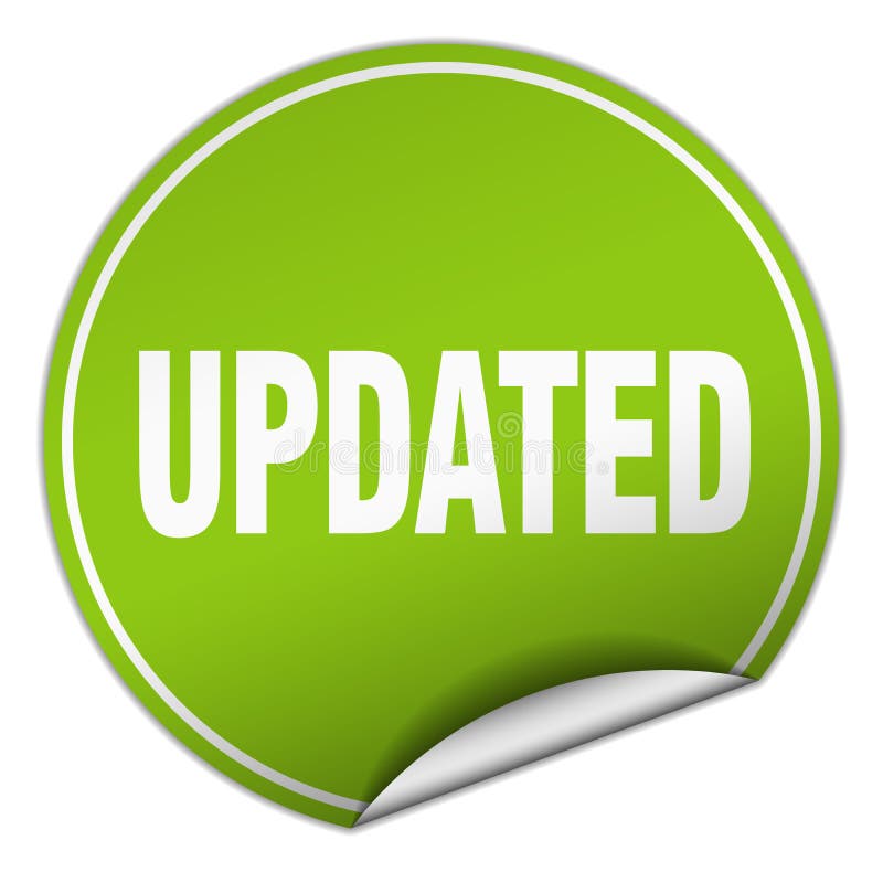 Updated sticker stock vector. Illustration of label - 121041969