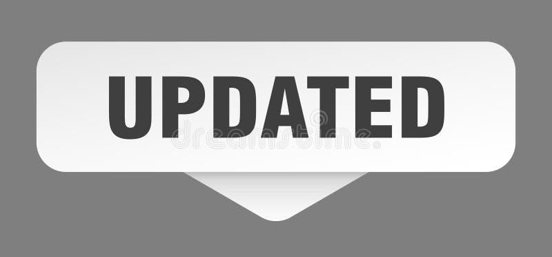 Updated Sticker. Updated Sign Isolated on Gray Background Stock Vector ...