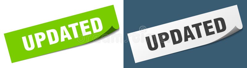 Updated Sticker. Updated Sign Set Stock Vector - Illustration of ...