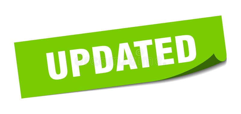 Updated sticker. stock vector. Illustration of white - 153854196