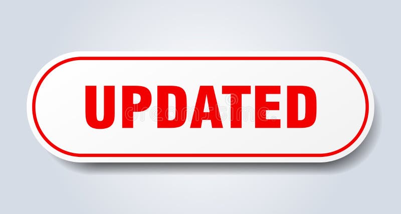 Updated sticker. stock vector. Illustration of white - 153854196