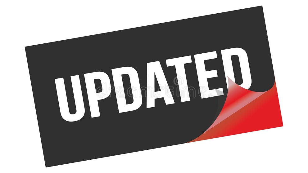 UPDATED Text on Black Red Sticker Stamp Stock Illustration ...