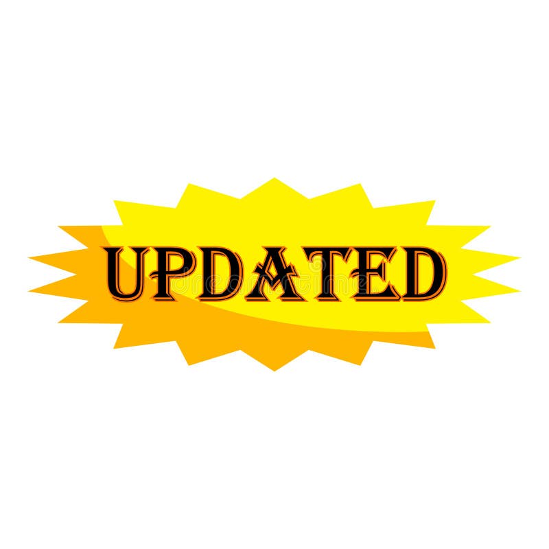 Updated text button stock vector. Illustration of logo - 257522794