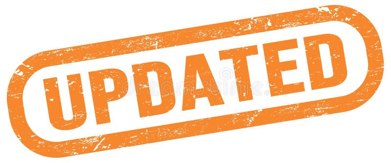 UPDATED, Text Written on Orange Stamp Sign Stock Illustration ...