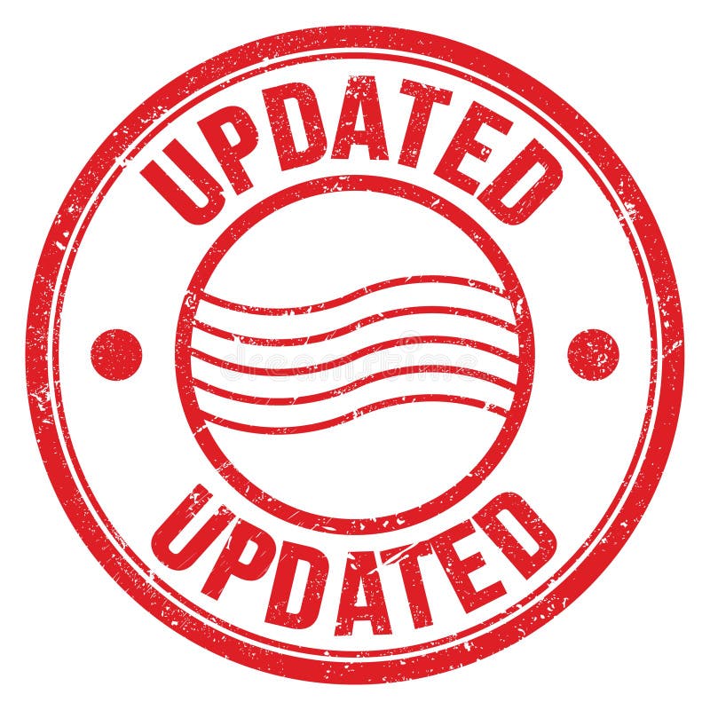 UPDATED Text Written on Red Round Postal Stamp Sign Stock Illustration ...