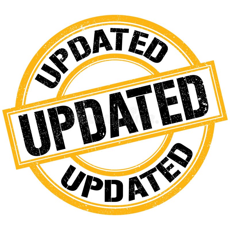 UPDATED Text on Yellow-black Round Stamp Sign Stock Illustration ...