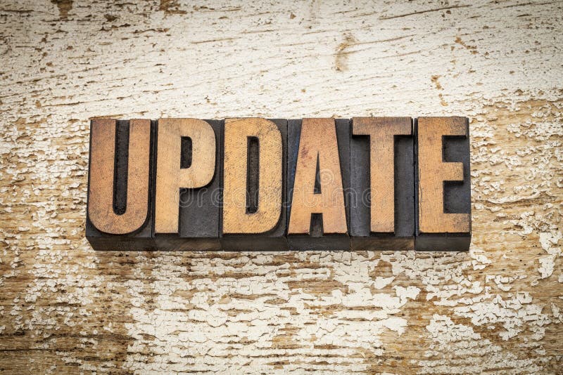 Update woord in hout stock afbeelding. Image of grunge - 32277133
