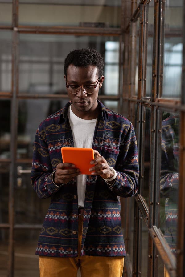 User Exploring New Features of the Mobile App Stock Image - Image of ...