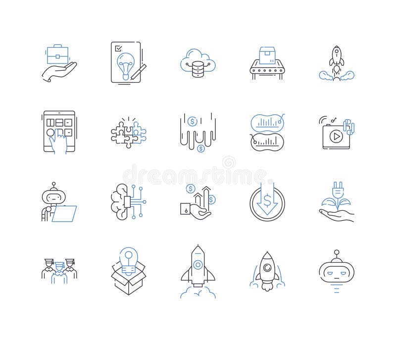 Upgradation Line Icons Collection. Enhancement, Advancement ...