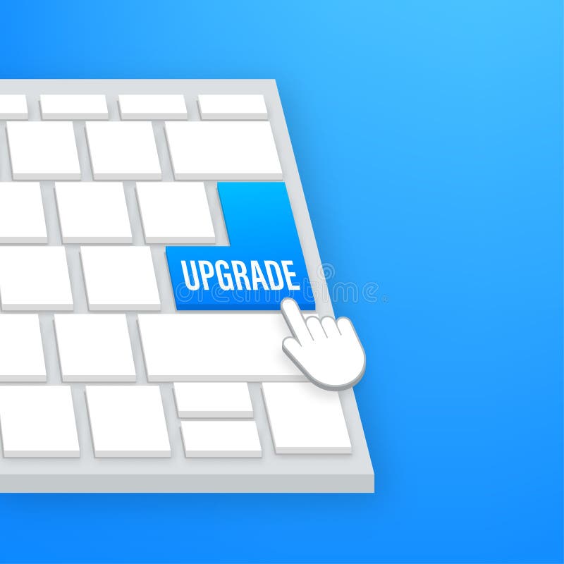 Upgrade Blue Square Button on Keaboard. Vector Stock Illustration ...