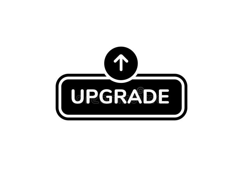 Upgrade Button with Arrow Symbol Inside a Black Rectangle for Interface ...