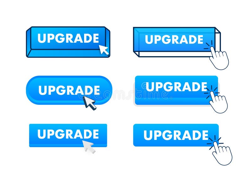 Upgrade Button With Pointer Clicking Upgrade Web Buttons Set User Interface Element In Flat 4586