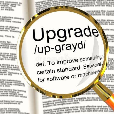 Upgrade Definition Magnifier Showing Software Update or Installa Stock ...