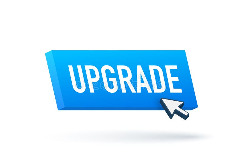 Upgrade Flat Blue Button on White Background. Vector Illustration ... Upgrade Flat Blue Button on White Background. Vector Illustration ...