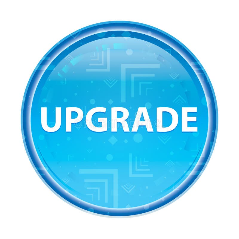 Upgrade Floral Blue Round Button Stock Illustration - Illustration of ...