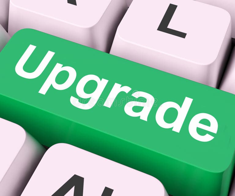 Upgrade Key Means Improve or Update Stock Image - Image of renovate ...