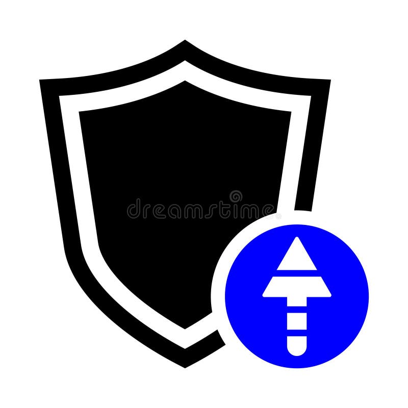 Upgrade Security Icon stock vector. Illustration of shield - 284063353