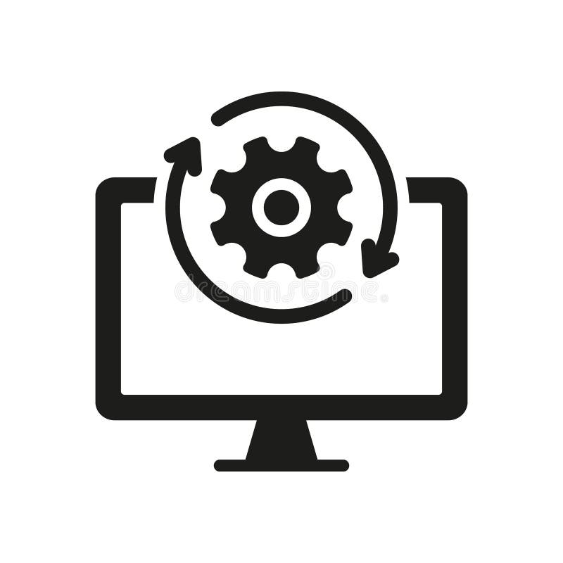 Upgrade of Software Black Icon. Computer System Update Silhouette ... Upgrade of Software Black Icon. Computer System Update Silhouette ...