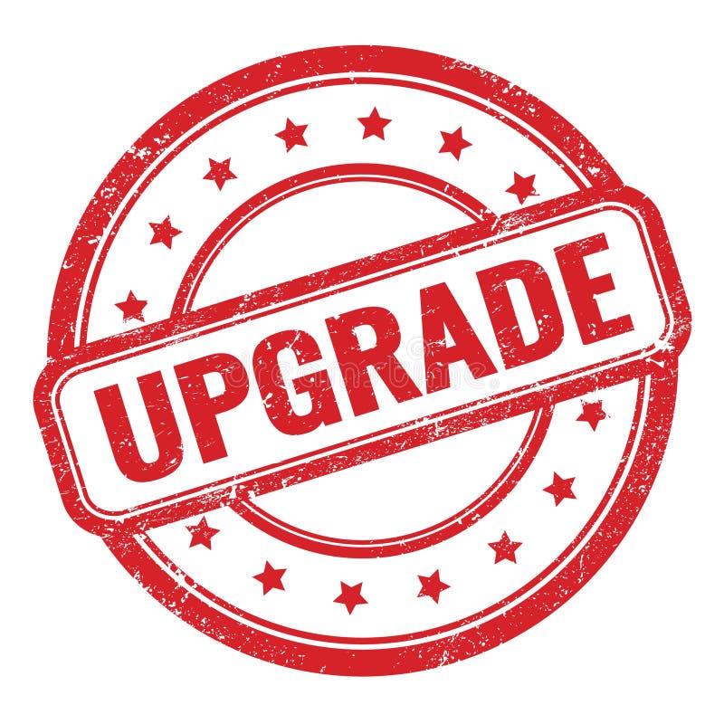 UPGRADE Text on Red Grungy Vintage Round Stamp Stock Illustration ...