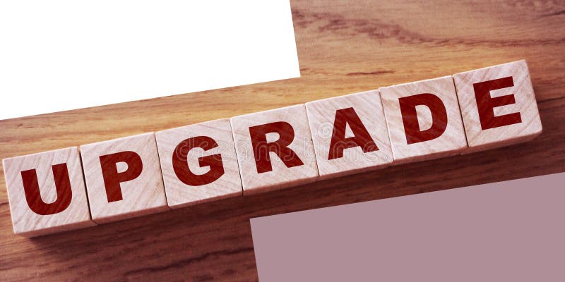 Upgrade Text on Wooden Cubes. Technological Concept Stock Image - Image ...