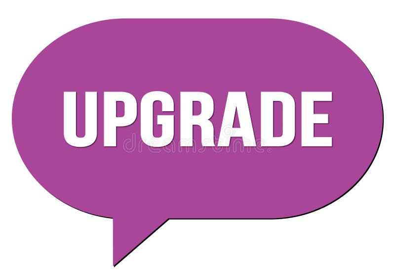 UPGRADE Text Written in a Violet Speech Bubble Stock Illustration ...