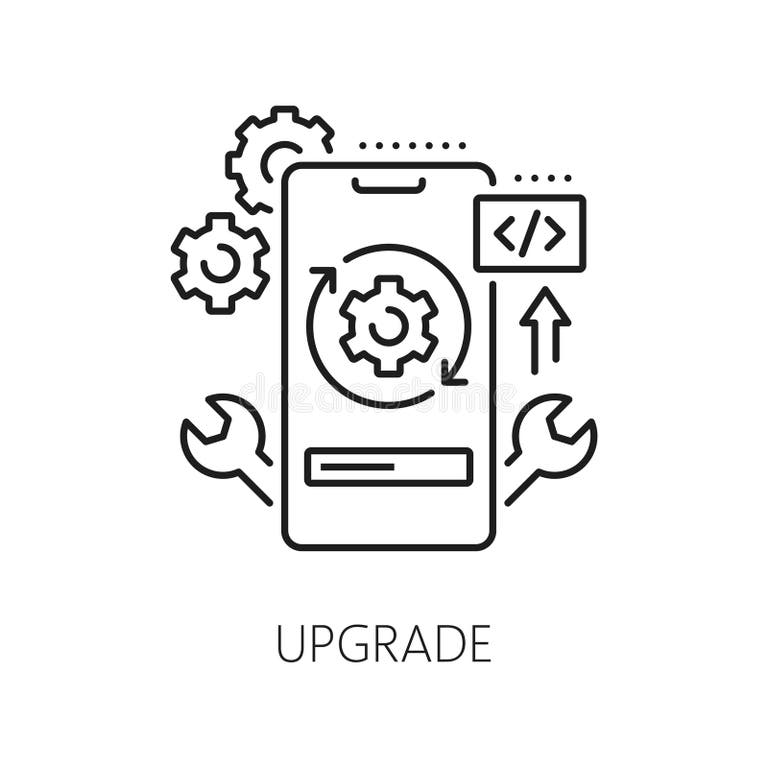 Upgrade, Web App Develop and Optimization Icon Stock Vector ...