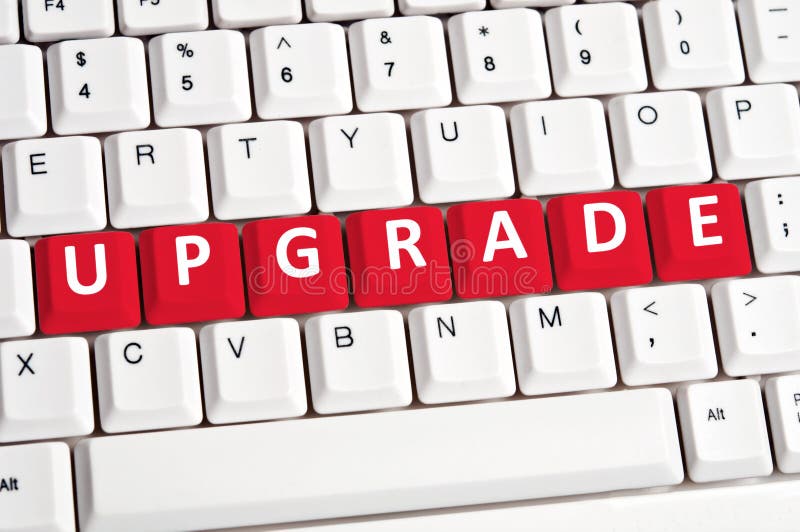 Upgrade word on keyboard stock image. Image of computer - 22545639
