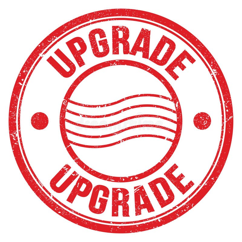 UPGRADE Text Written on Red Round Postal Stamp Sign Stock Illustration ...