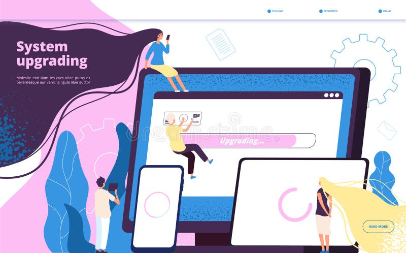 Upgrading System. Program Installation Upgrade Systems Update Computer ...